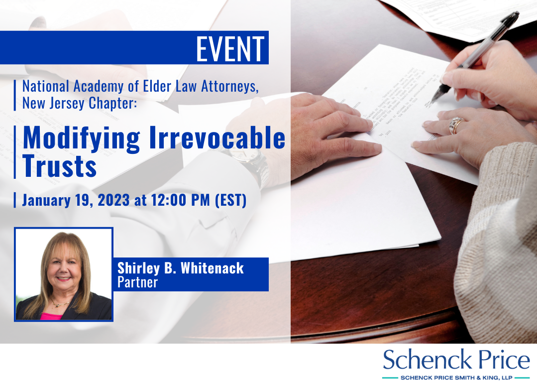 Shirley B. Whitenack Presents "Modifying Irrevocable Trusts" | Shirley ...